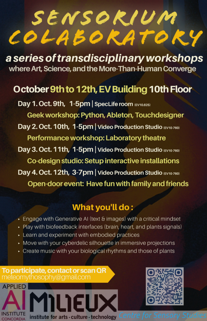 Sensorium Colaboratory: A series of transdisciplinary workshops - Milieux